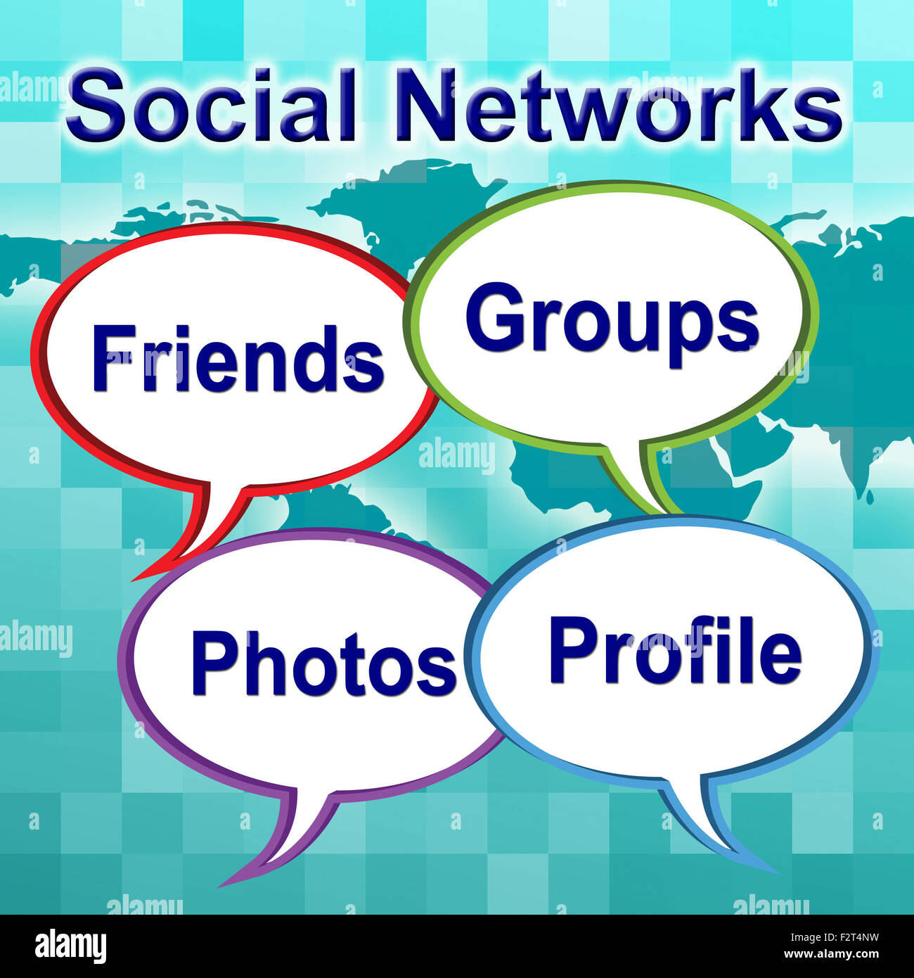 Social Networks Words Showing News Feed And Posts Stock Photo - Alamy