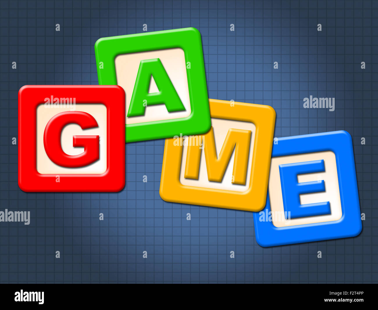Game Kids Blocks Indicating Play Time And Youngster Stock Photo - Alamy