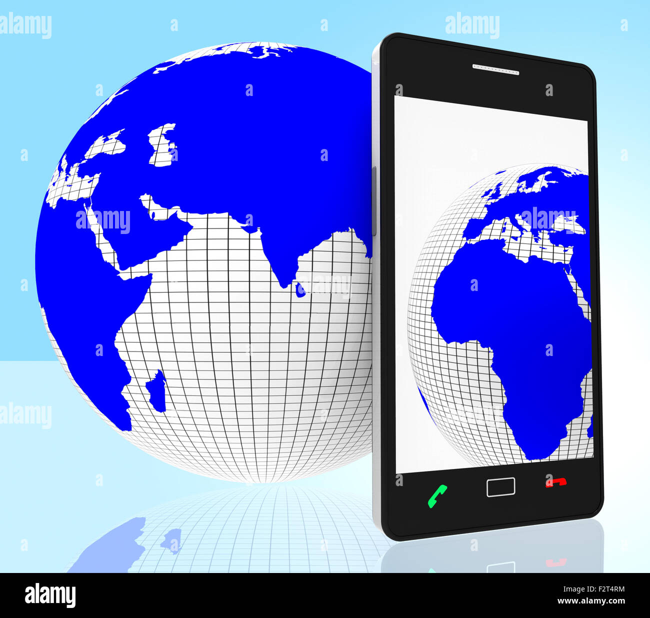 World Phone Representing Web Site And Earth Stock Photo - Alamy