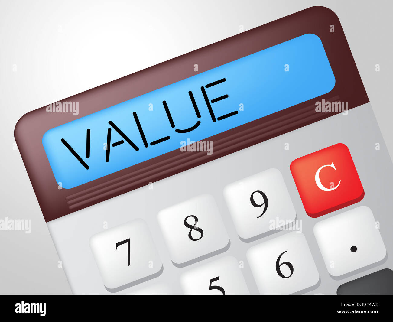 Value Calculator Indicating Cost Valued And Financial Stock Photo - Alamy