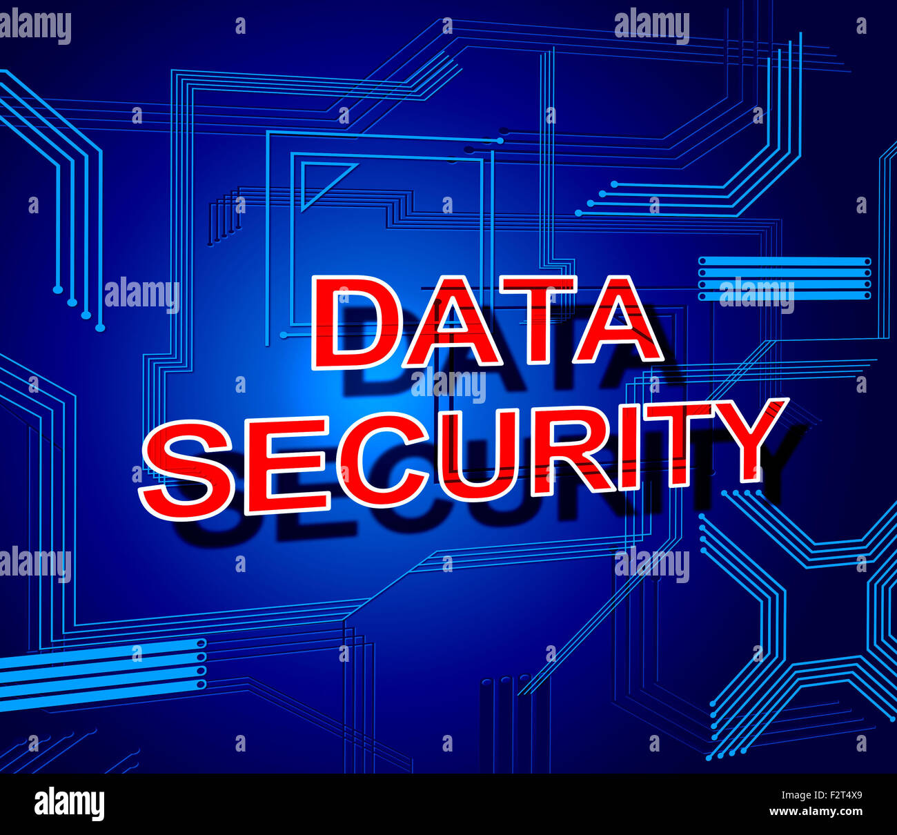 Data Security Sign Representing Secure Restricted And Bytes Stock Photo ...