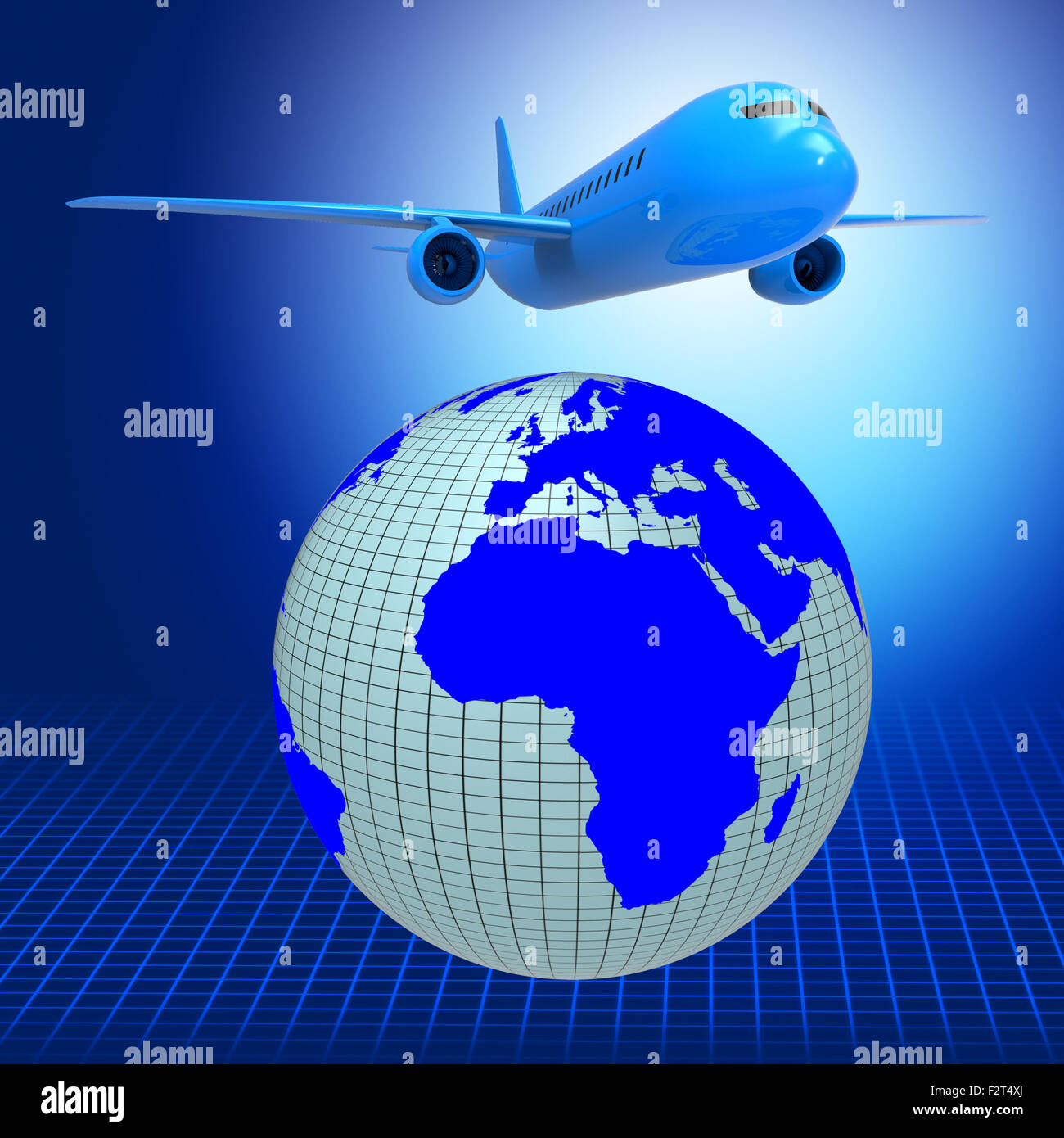 World Plane Showing Travel Guide And Worldwide Stock Photo - Alamy