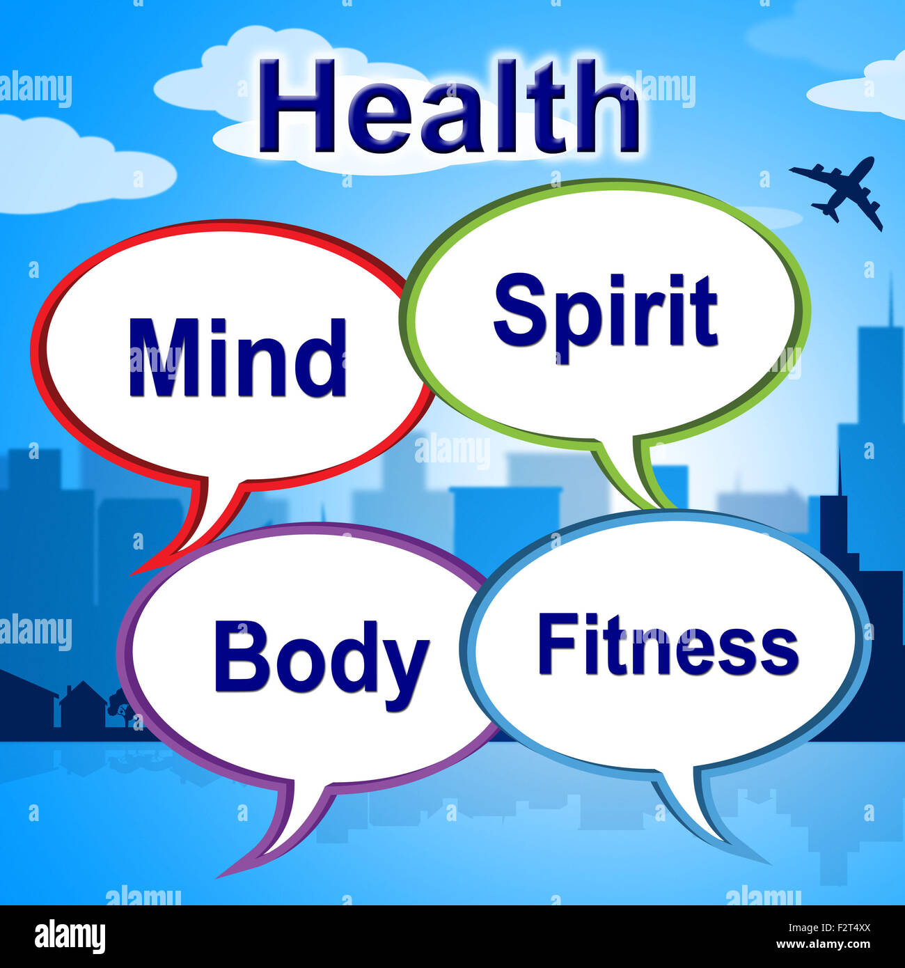 Health Words Indicating Preventive Medicine And Well Stock Photo - Alamy