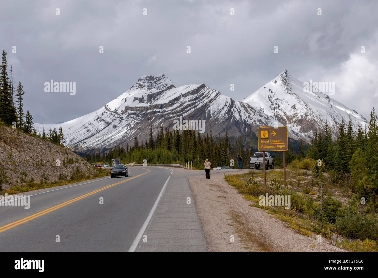 Glaciers along Icefields Parkway, in Banff National Park, in the ...