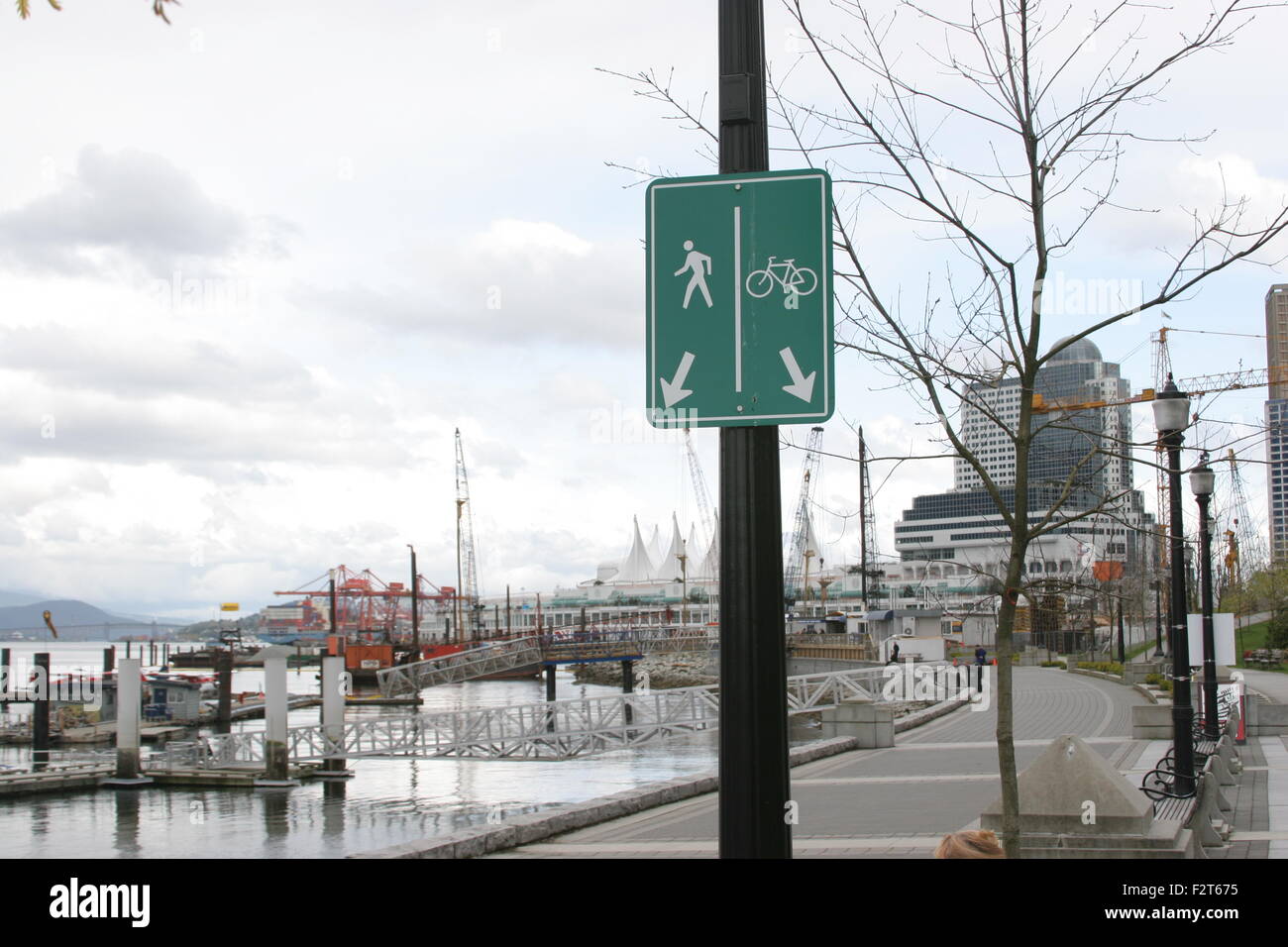 bicycle signage in Vancouver BC Canada Stock Photo - Alamy