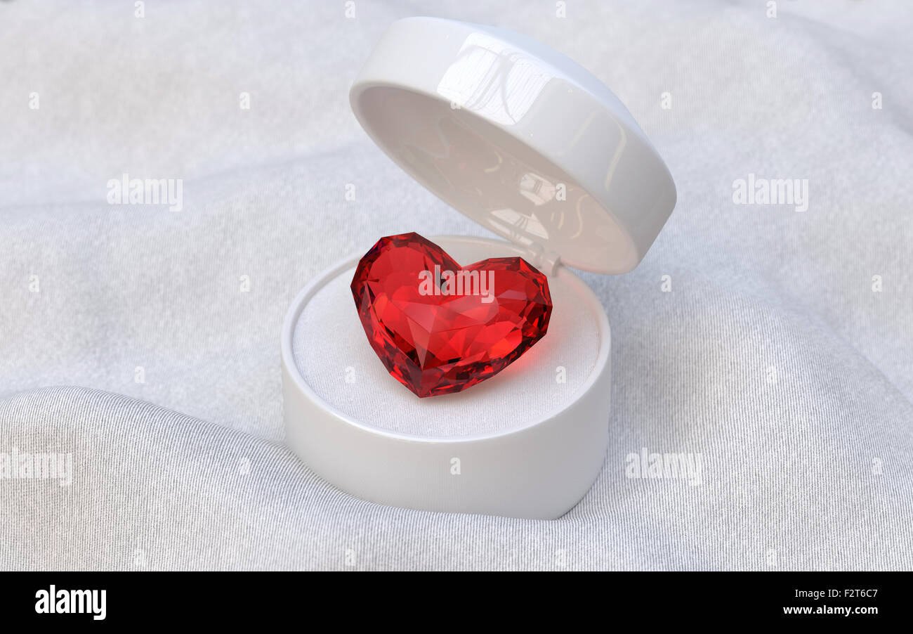 Luxury ruby gemstones in box on white background Stock Photo - Alamy