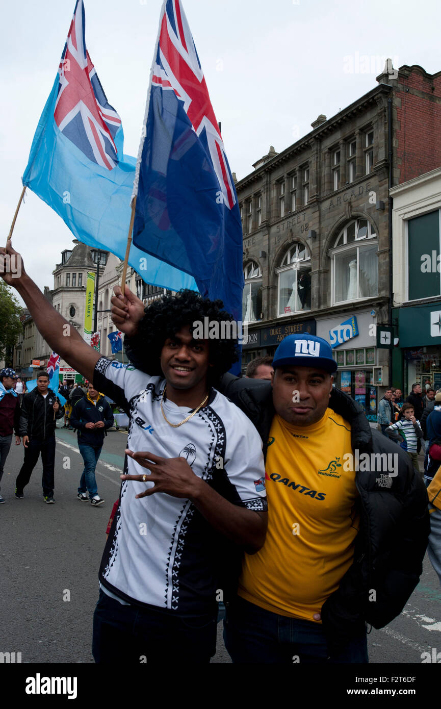 Cardiff football fans laughing hi-res stock photography and images - Alamy