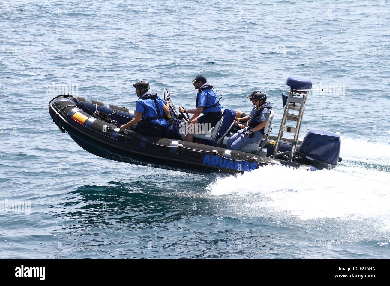 Spanish coastguard boat sailing Stock Photo - Alamy