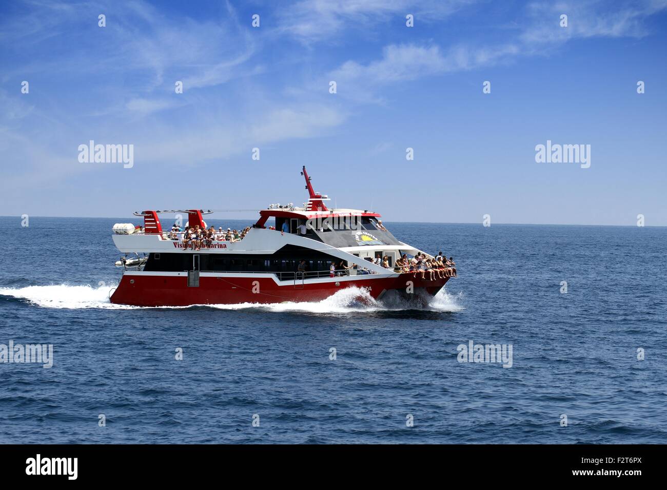 Touristic ferry boat sailing Stock Photo - Alamy