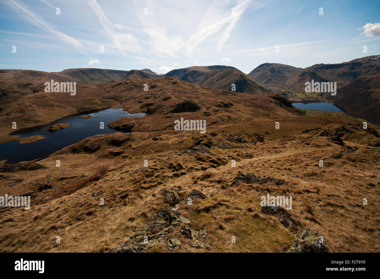 Angle Tarn on the left, with Brothers Water on the right, seen from ...