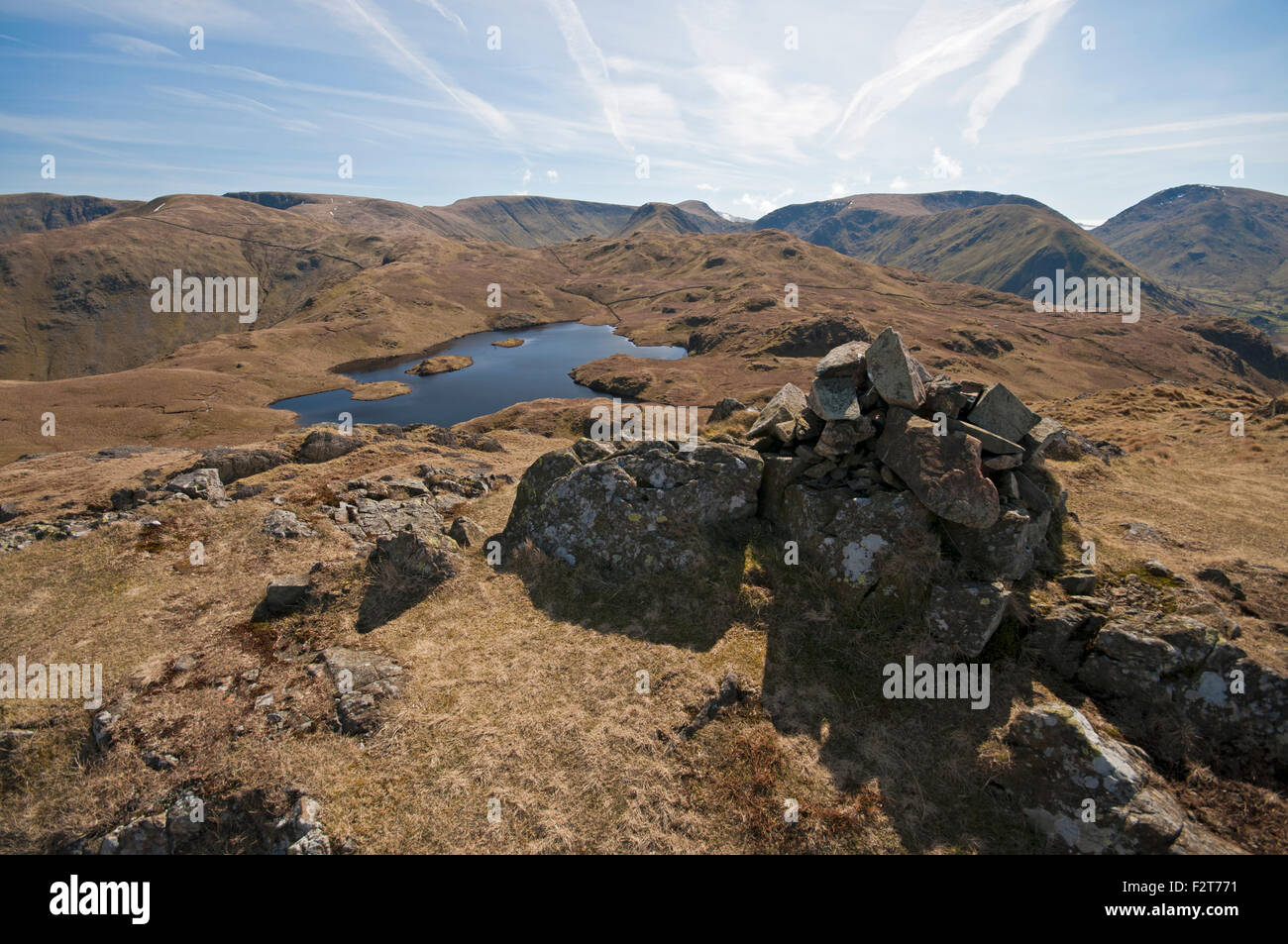 Angle Tarn seen from Angletarn Pikes in the Lake District National Park ...