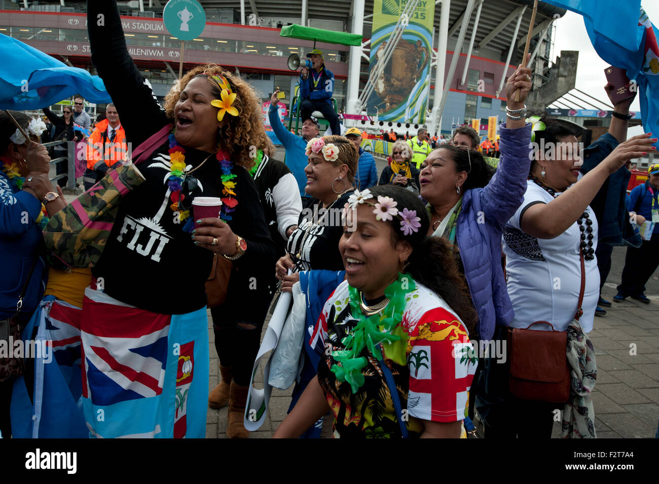 Cardiff football fans laughing hi-res stock photography and images - Alamy