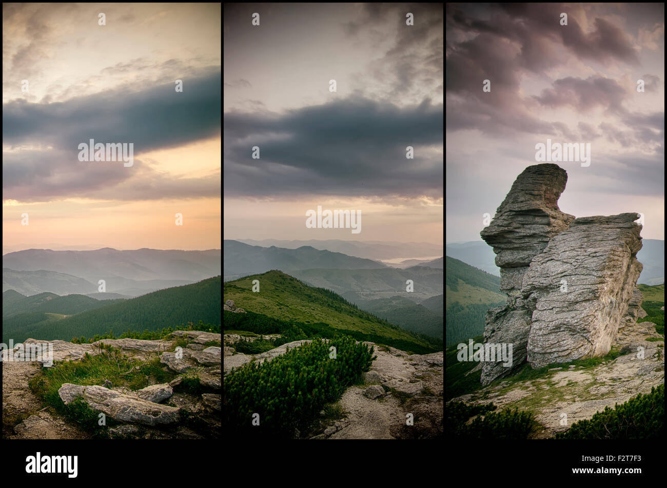 Sunset sunrise collage dusk nature hi-res stock photography and images ...