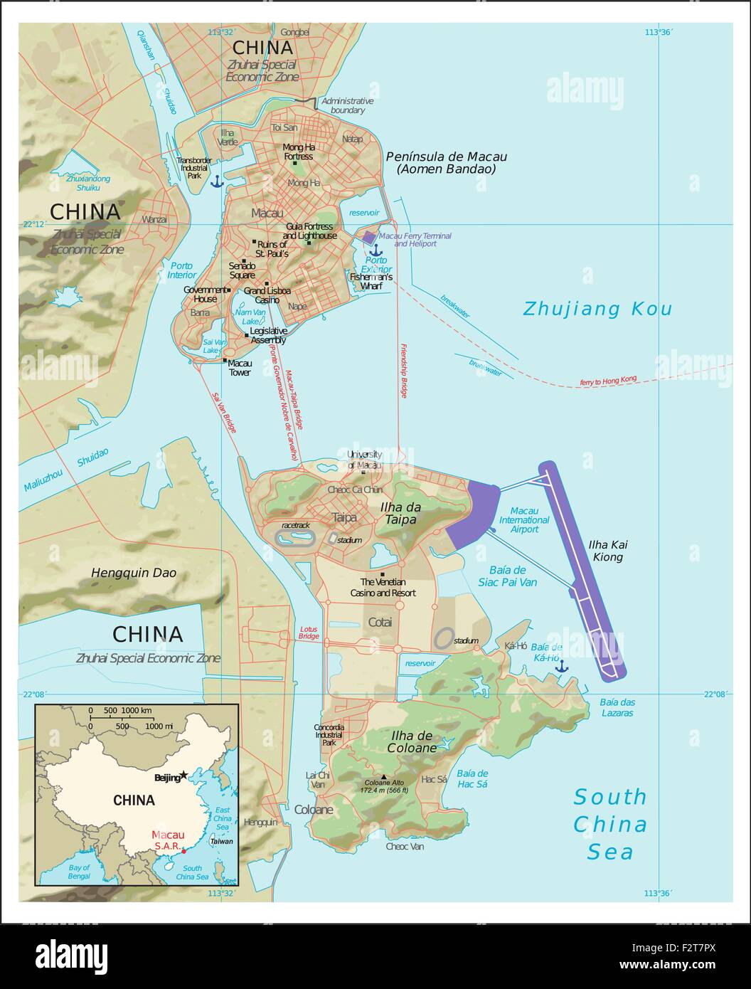 Map of macau Stock Vector Images - Alamy