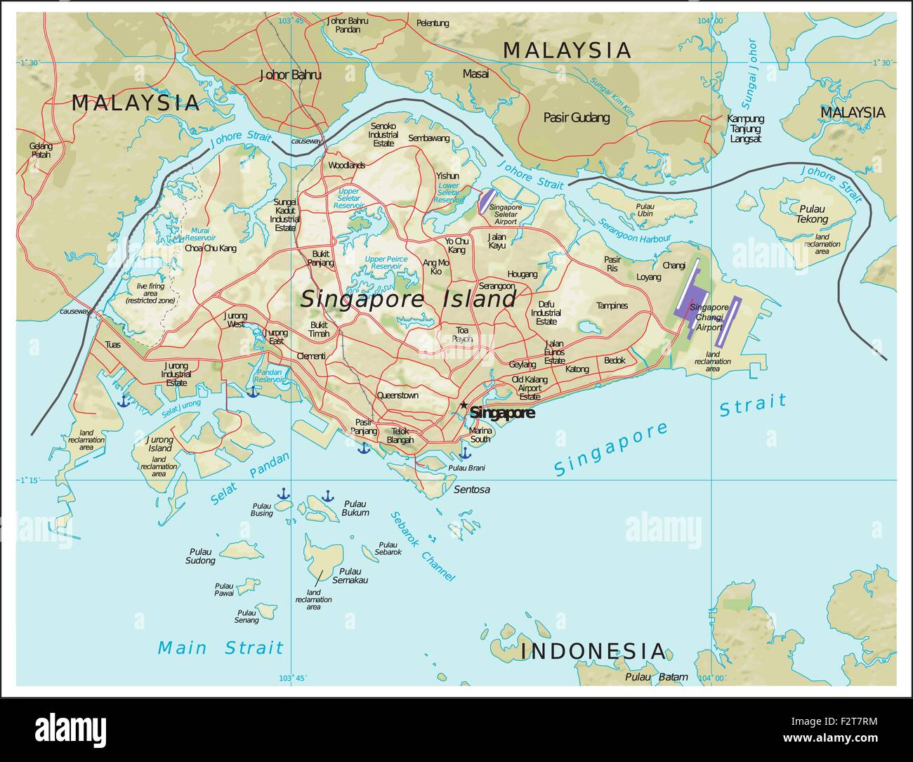Singapore map High Resolution Stock Photography and Images - Alamy