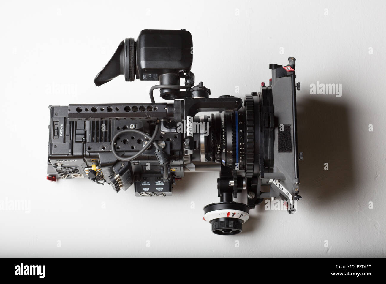 close up shot of movie camera on a white background Stock Photo - Alamy