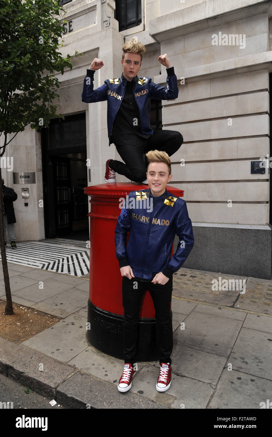 Jedward promote their new TV Show Sharknado at The BBC Featuring ...