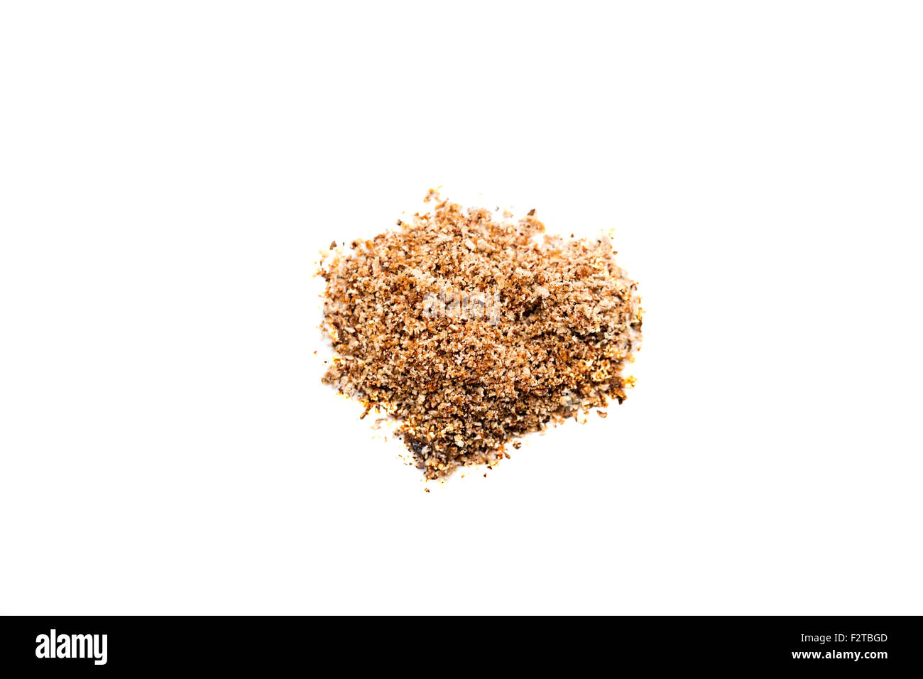 nutmeg powder on white background Stock Photo - Alamy