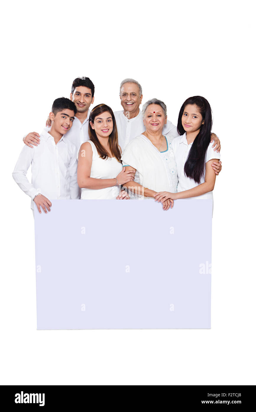 indian group Joint Family Message Board showing Stock Photo - Alamy