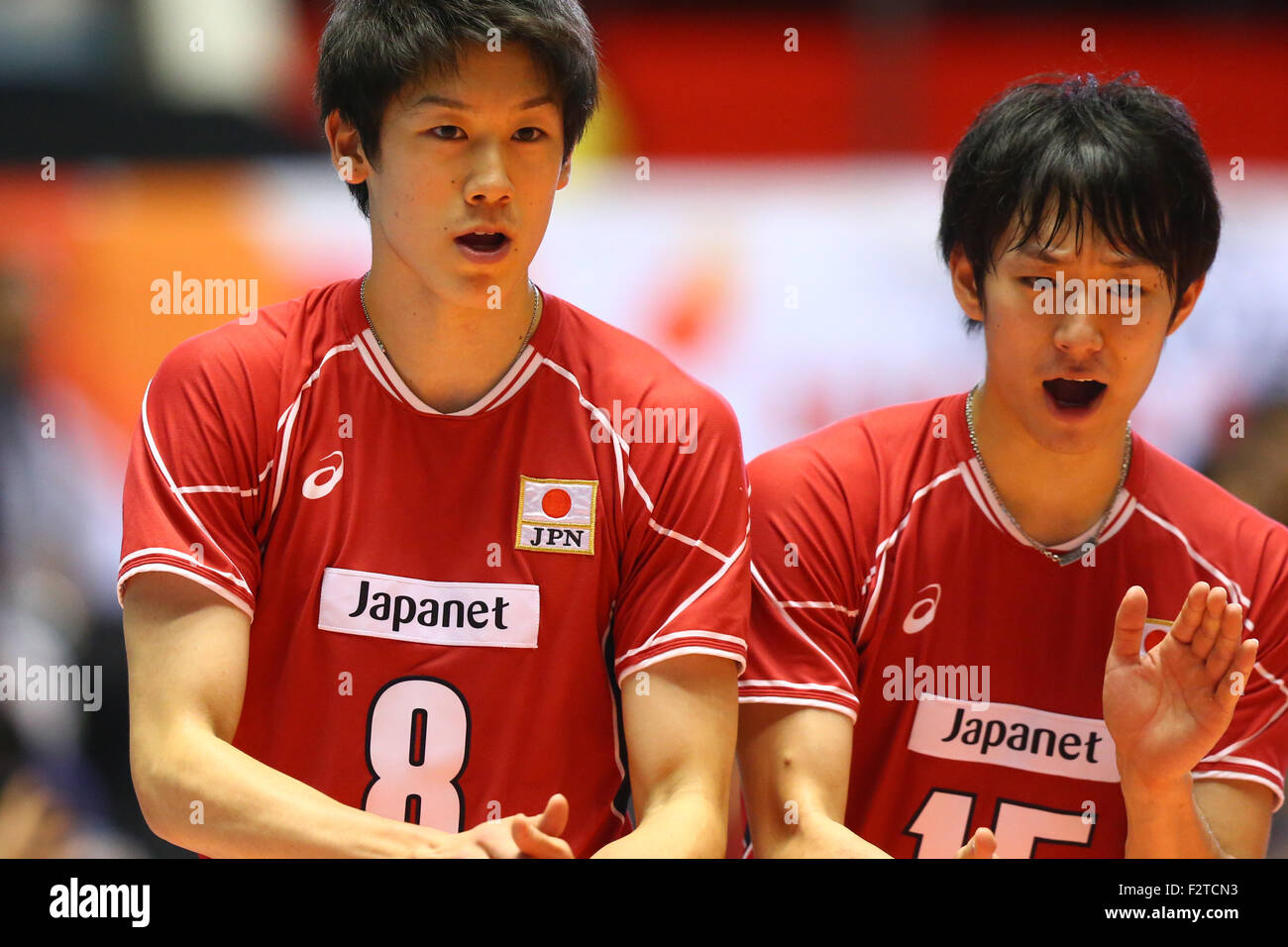 Tokyo, Japan. 23rd Sep, 2015. (L-R) Yuki Ishikawa, Masahiro Yanagida ...