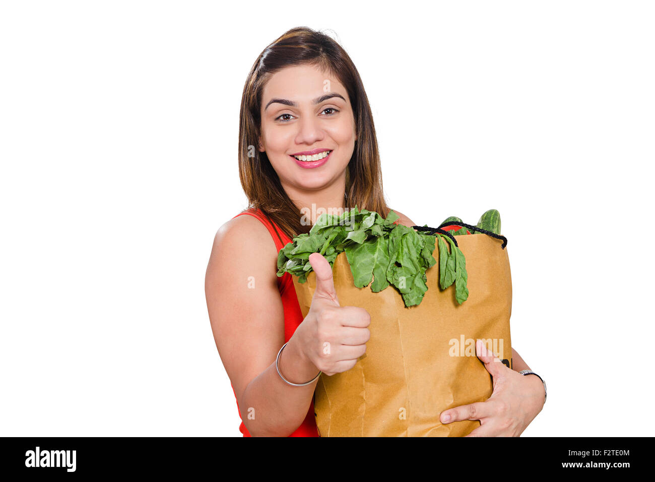 Indian adult woman vegetable bag hi-res stock photography and images ...