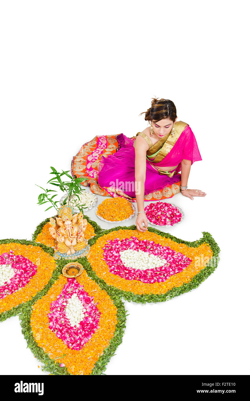 India woman rangoli pattern hi-res stock photography and images - Alamy