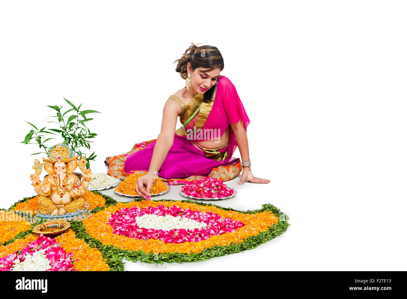 India woman rangoli pattern hi-res stock photography and images - Alamy