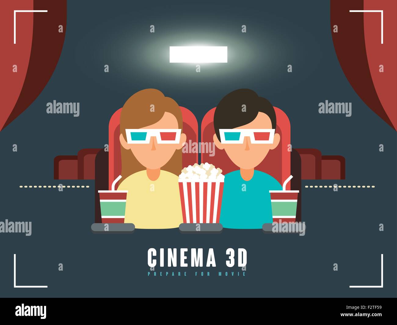 Cinema screen in red Stock Vector Images - Alamy
