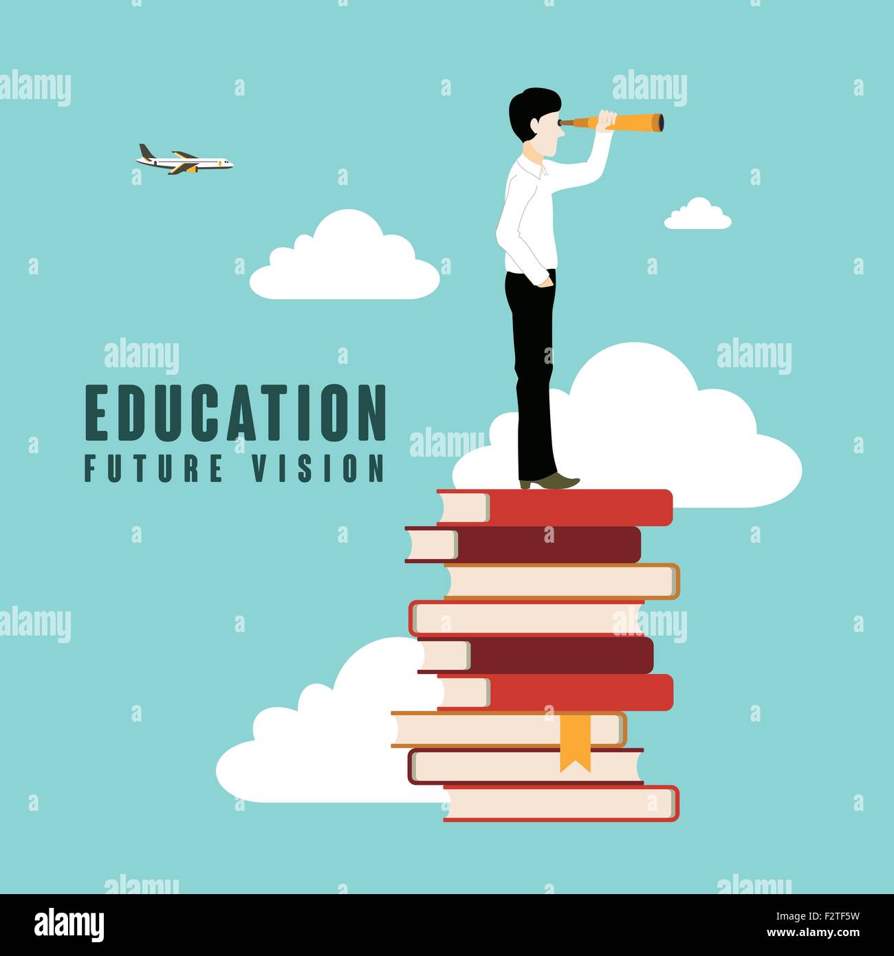 education future vision in flat design style Stock Vector Image & Art ...