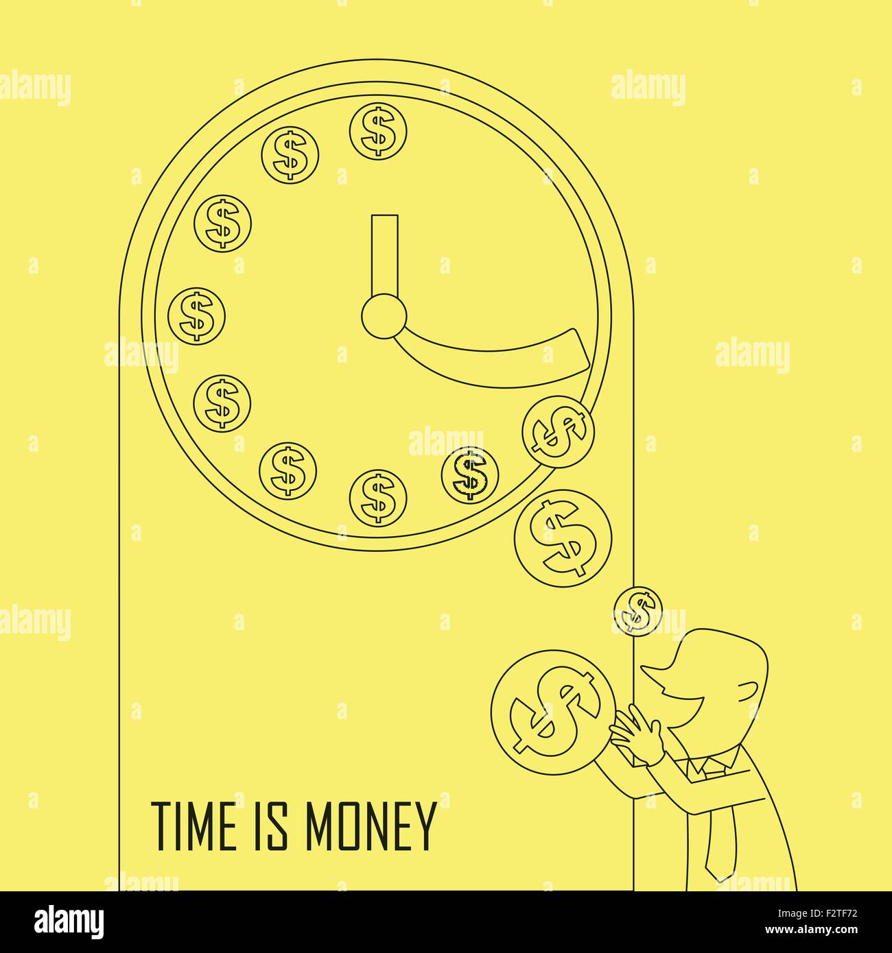 time is money concept in thin line style Stock Vector Image & Art - Alamy
