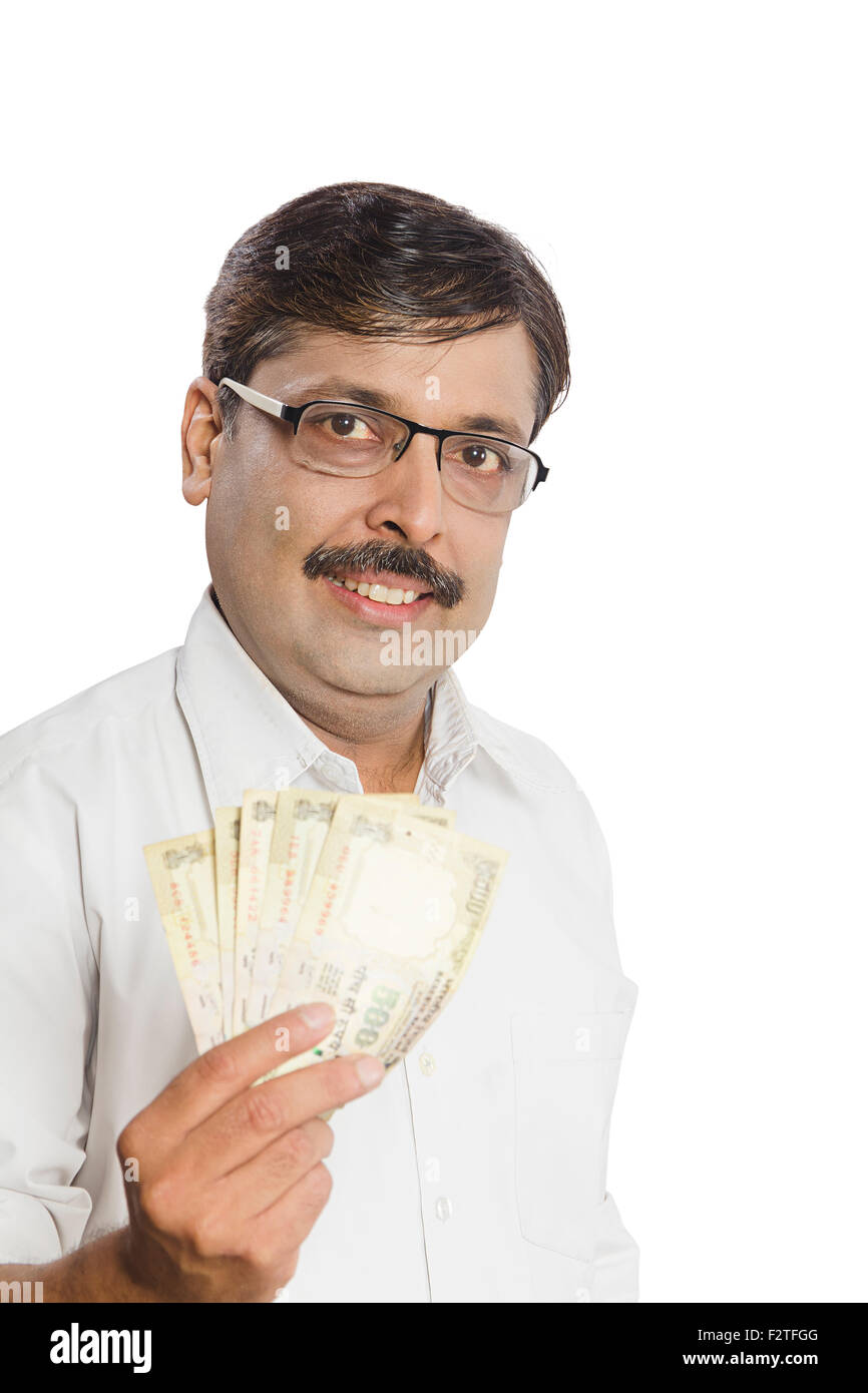 1 indian Adult Man Money showing Stock Photo - Alamy