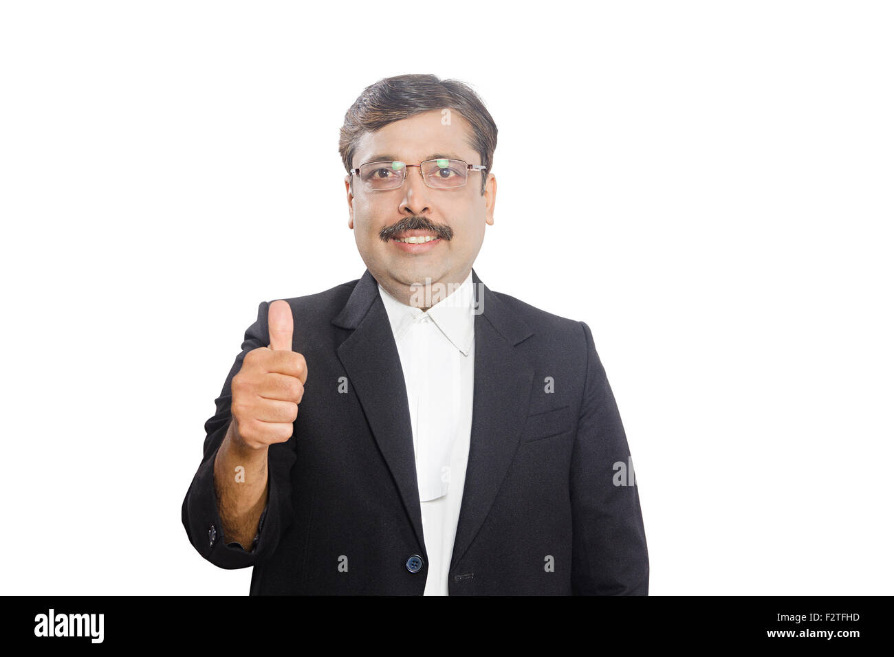 1 indian Adult Man Lawyer Thumbs Up showing Stock Photo - Alamy