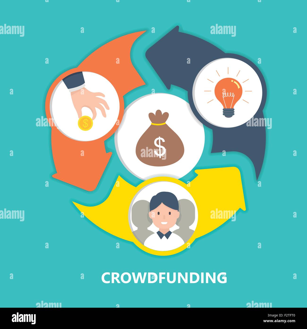 crowdfunding concept in flat design style Stock Vector Image & Art - Alamy