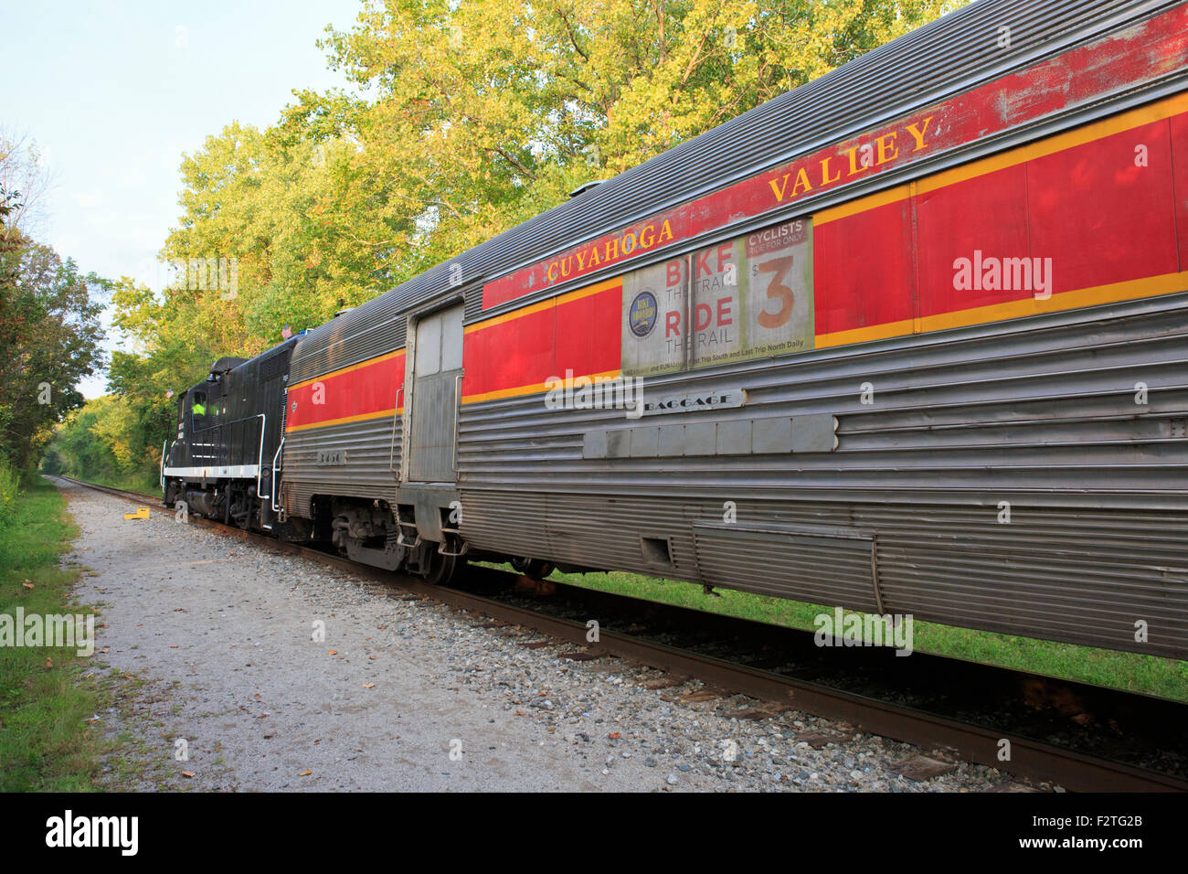 Passenger train cars on the Cuyahoga Valley Scenic Railroad , Cuyahoga ...