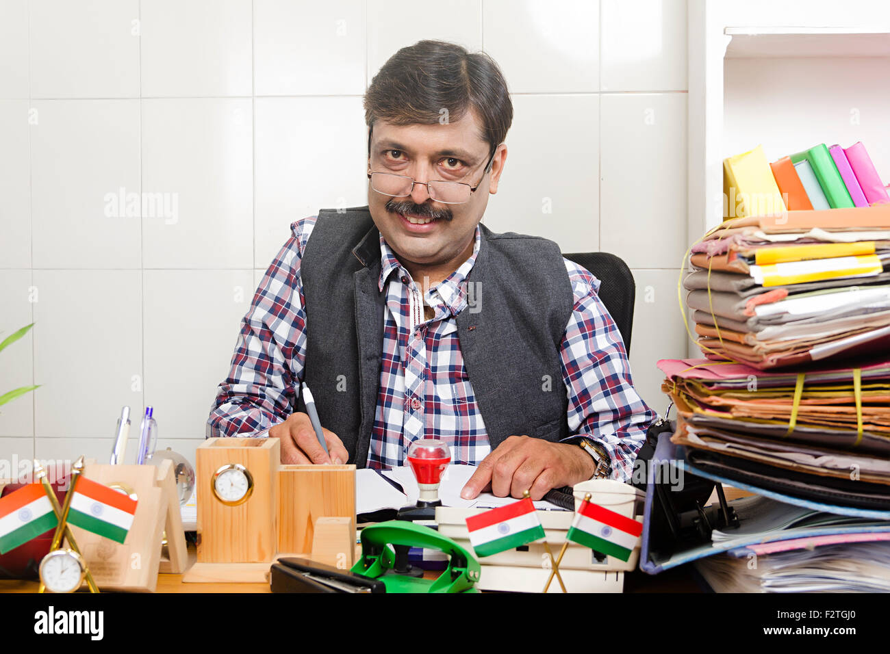 1 indian Man Government Employee office working Stock Photo - Alamy