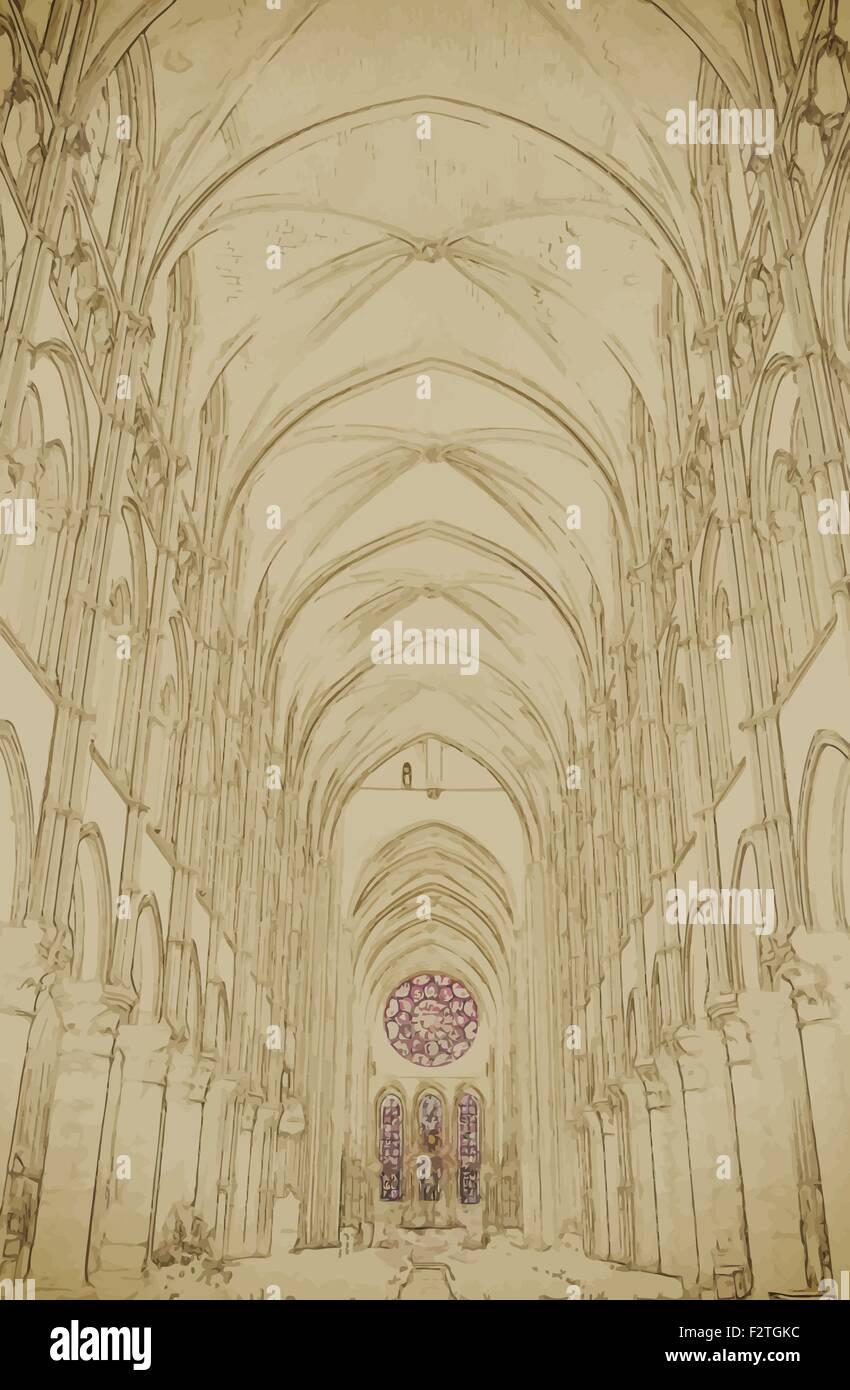 Interior saint church cathedral Stock Vector Images - Alamy