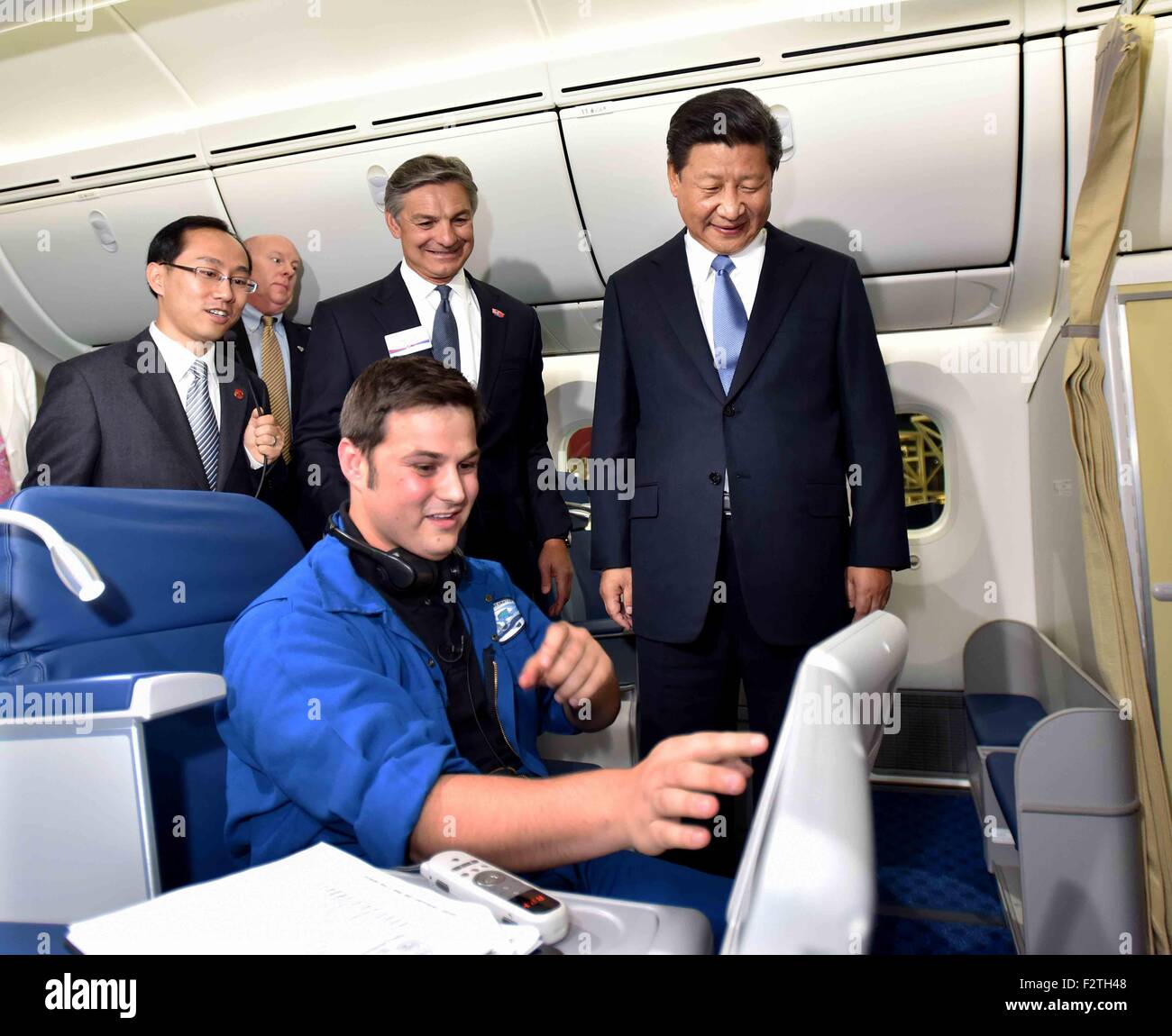 Seattle, USA. 23rd Sep, 2015. Chinese President Xi Jinping (1st R ...