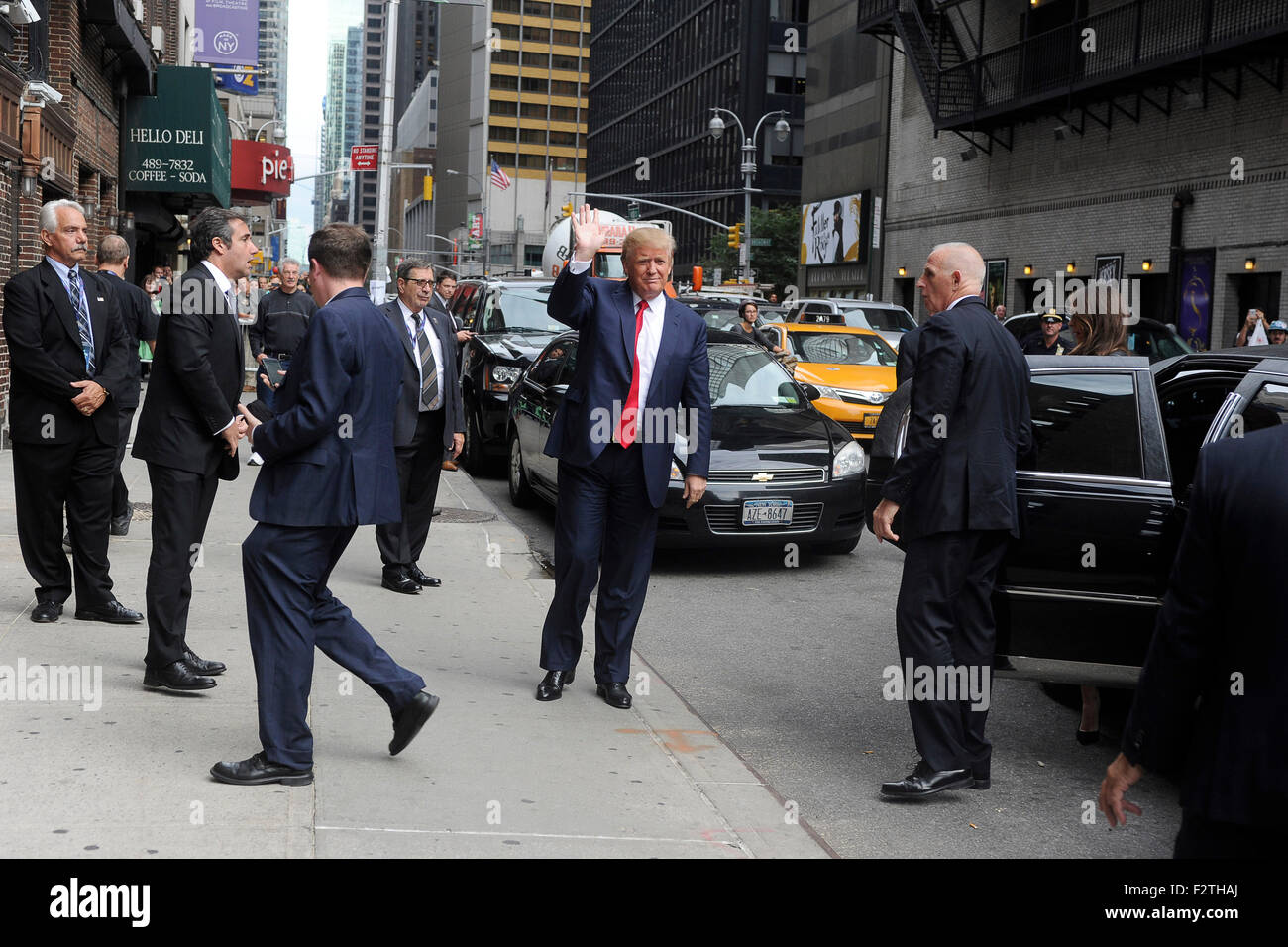 New York City. 22nd Sep, 2015. Donald Trump visits 'The Late Show With ...