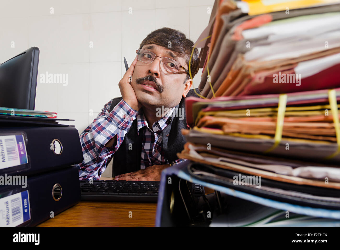 1 indian Man Government Employee office working Stock Photo - Alamy