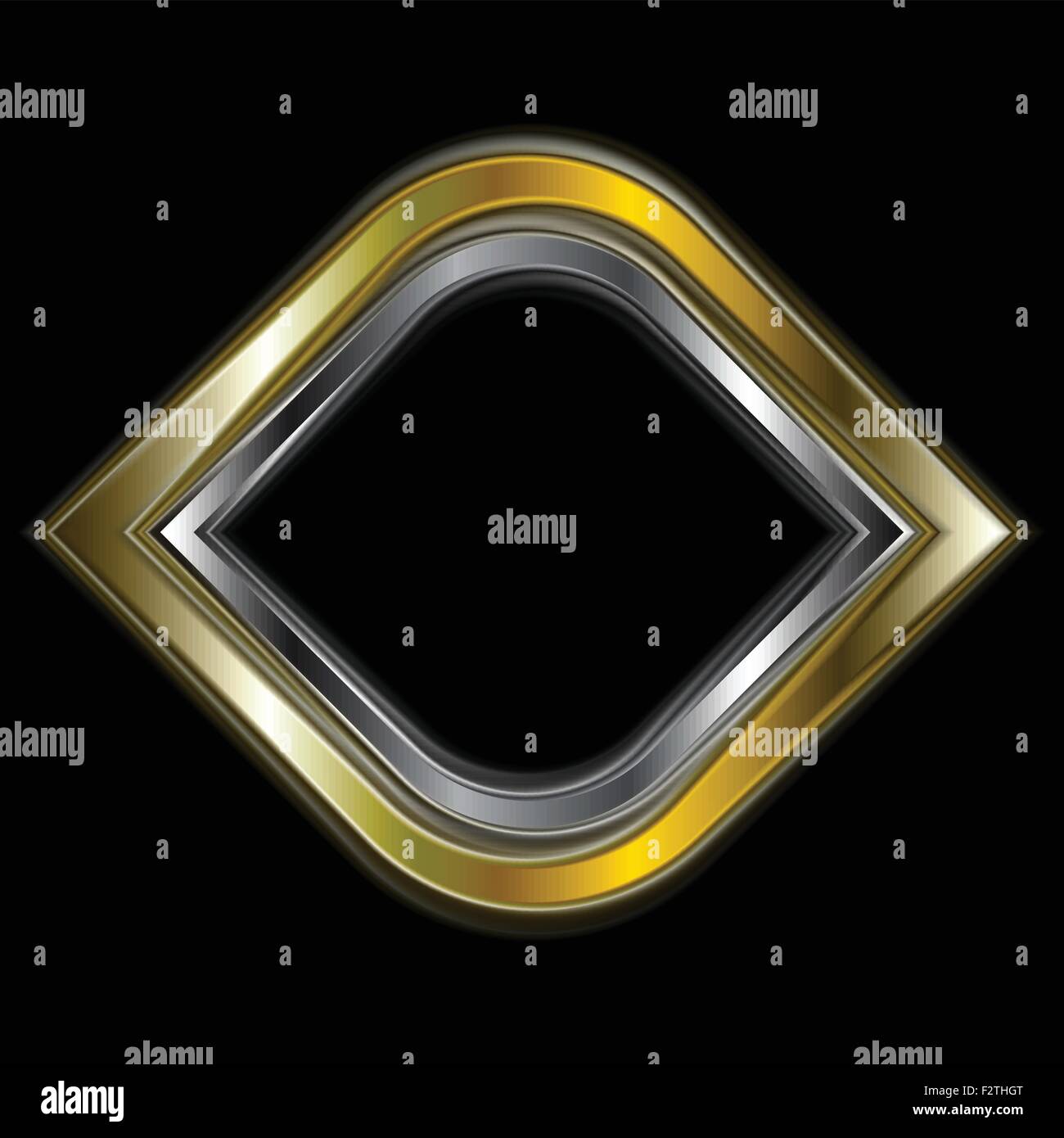 Bright gold and silver metal logo shape. Vector design Stock Vector ...