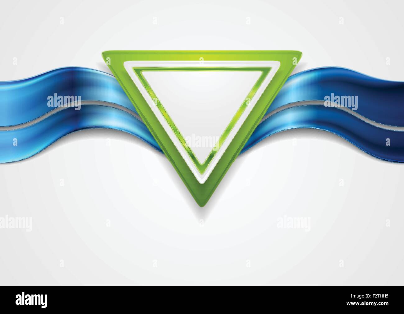 Abstract tech background with triangle and waves. Vector design Stock ...