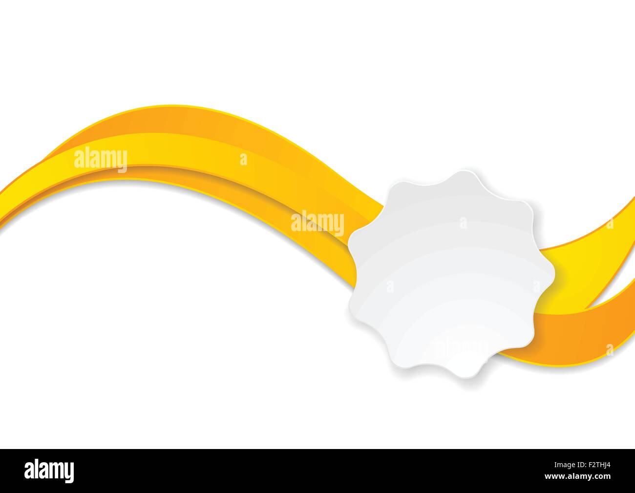 Orange waves and white label sticker. Vector design Stock Vector Image ...