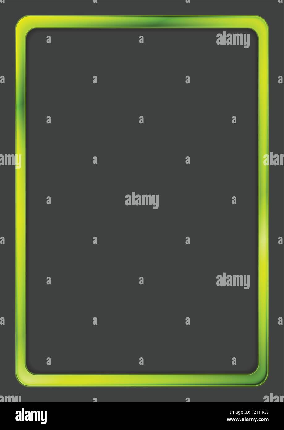 Bright green neon frame on dark background. Vector design Stock Vector ...