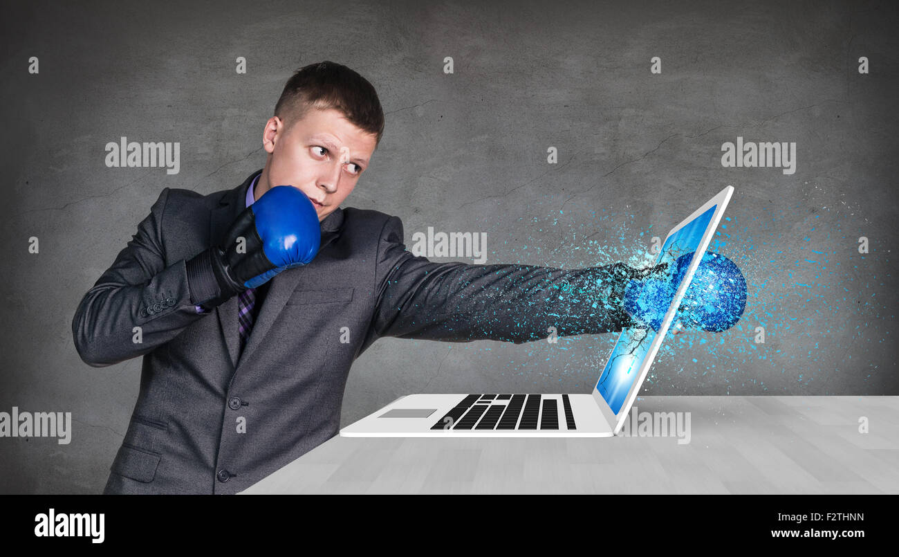 Office punch laptop screen hi-res stock photography and images - Alamy