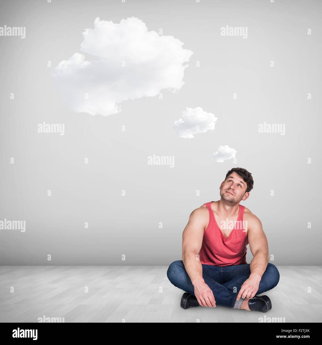 Person dreaming with cloud hi-res stock photography and images - Alamy