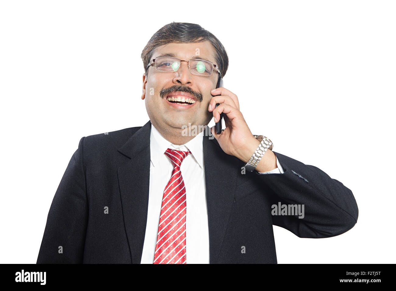 1 indian Business Man talking Mobile Phone Stock Photo - Alamy