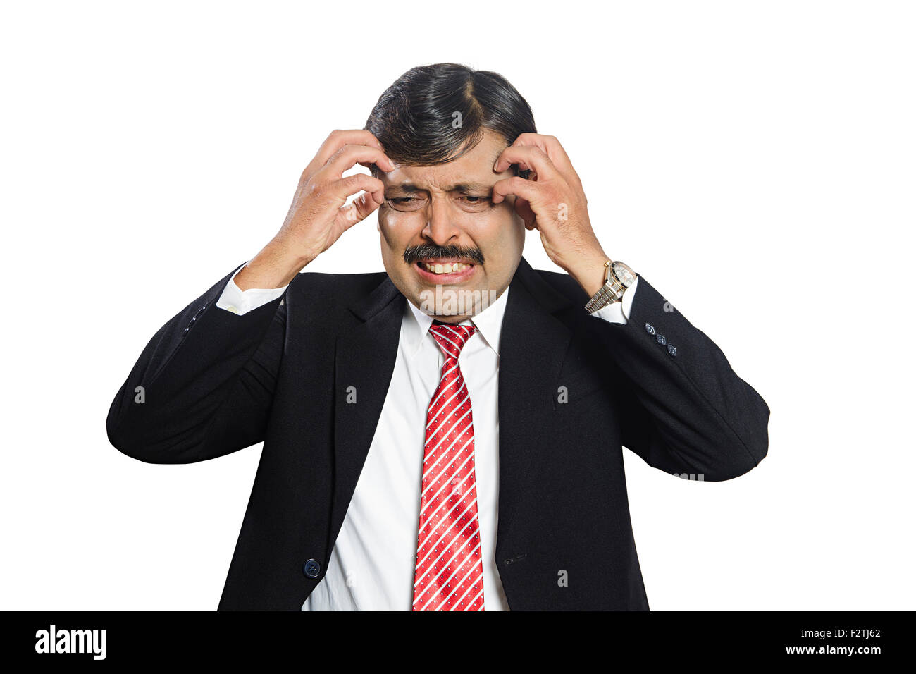 1 indian Business Man Headache Stress Problem Stock Photo - Alamy