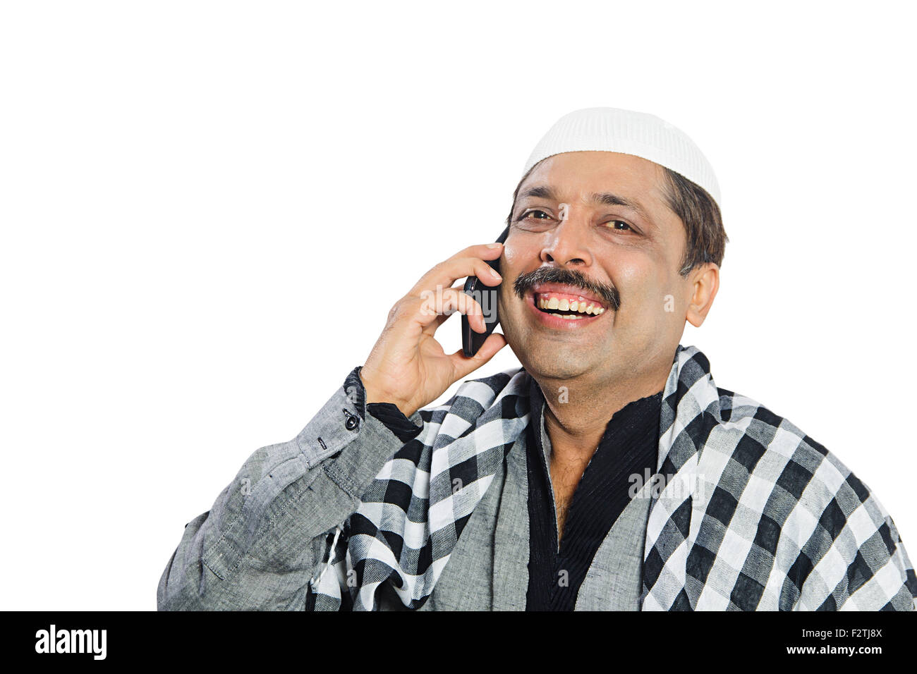 1 indian Adult Man Muslim Talking Mobile Phone Stock Photo - Alamy