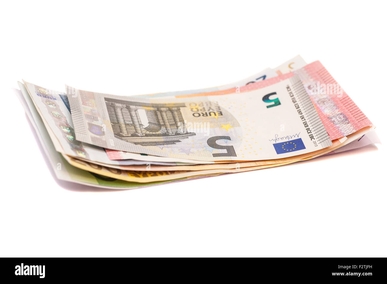 euro banknotes isolated on white background Stock Photo - Alamy