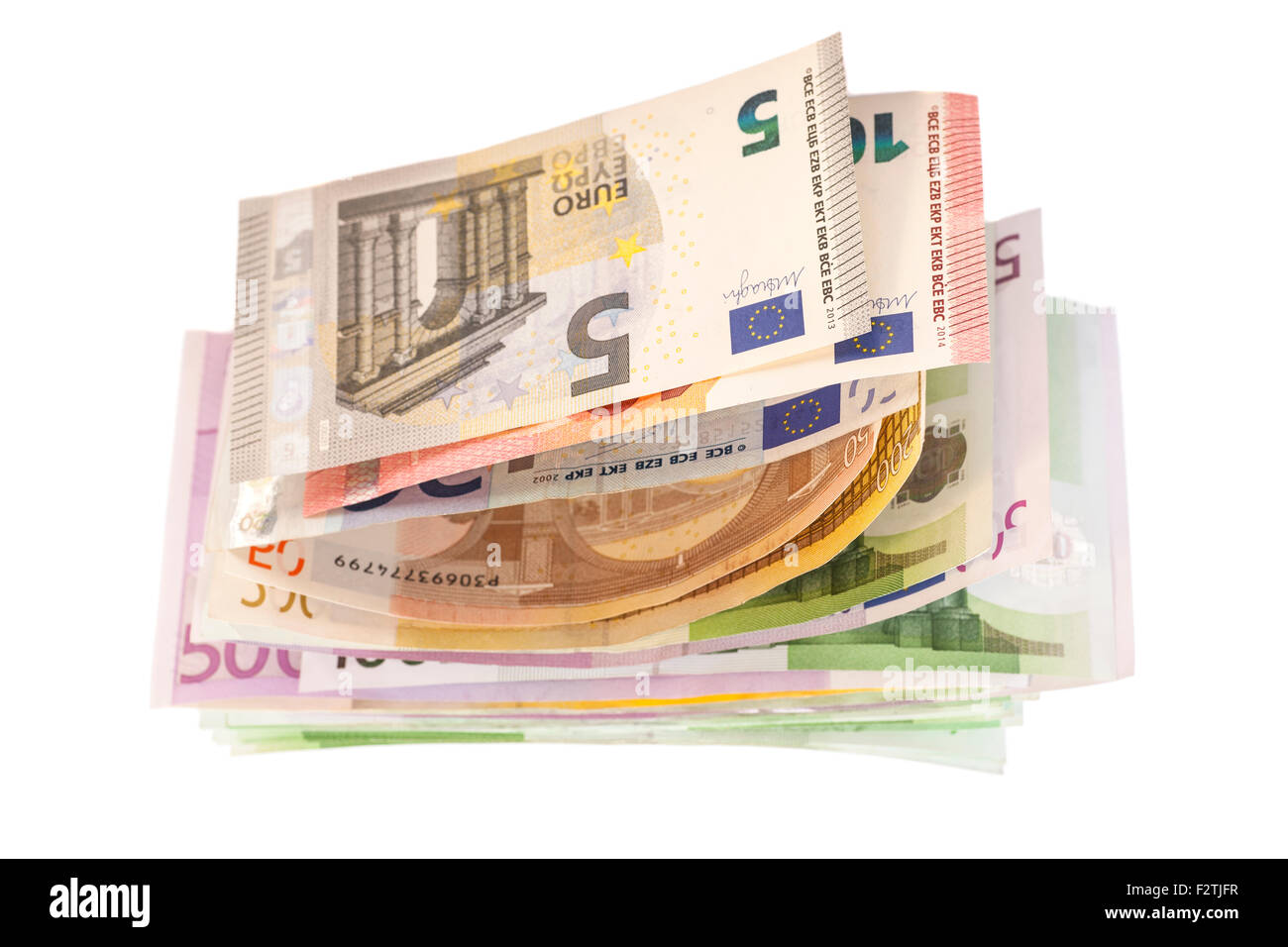 euro banknotes isolated on white background Stock Photo - Alamy